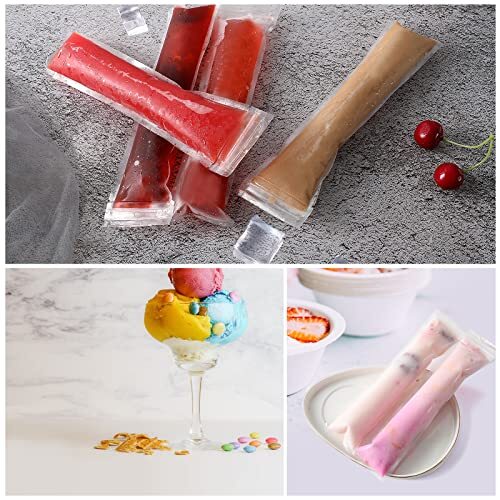 100 Pcs Popsicle Mold Bags DIY Disposable Ice Pop Tube Bags with ...