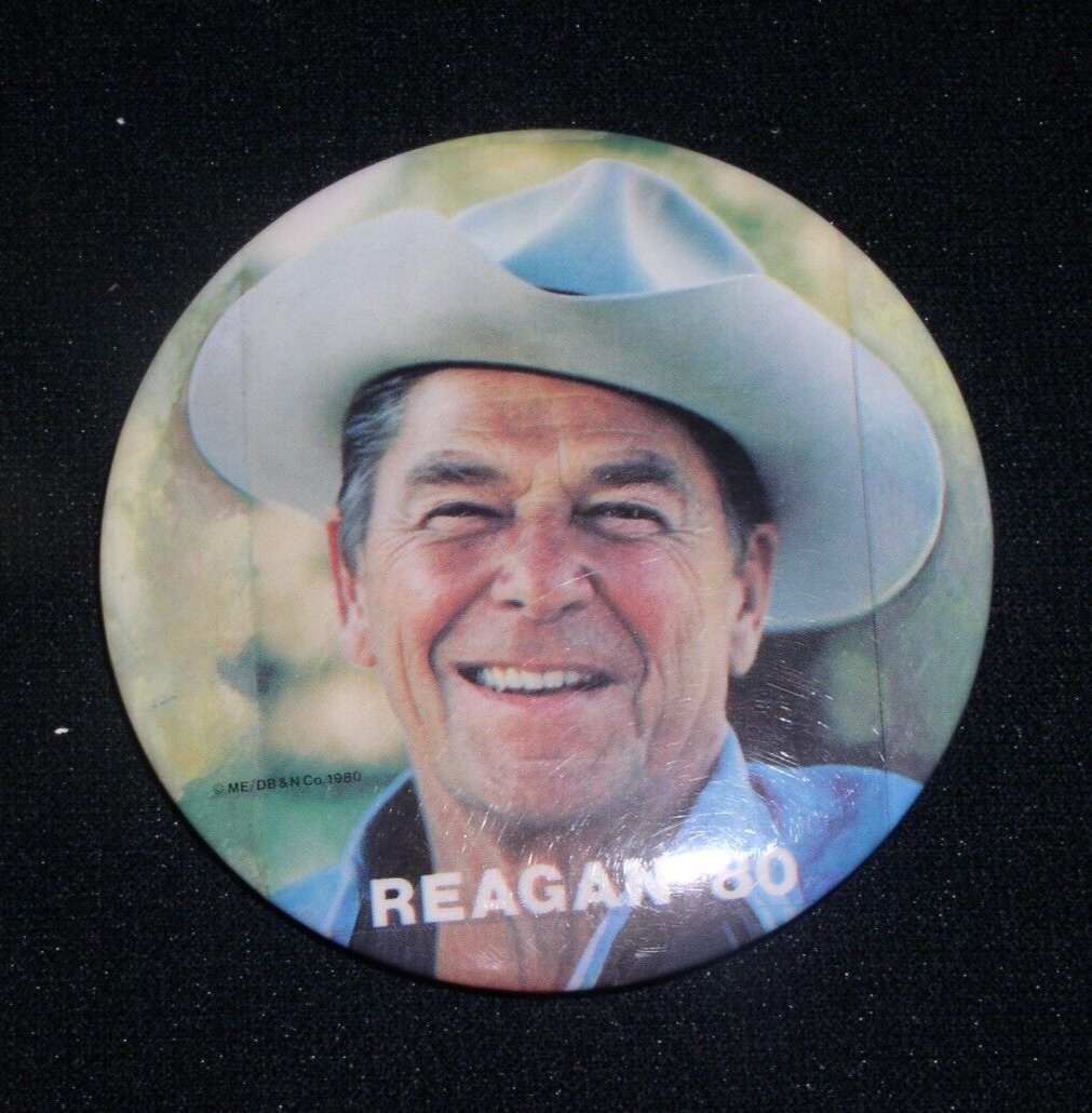 2x Ronald Reagan '80 & Reagan/Bush Inauguration Day 1981 Pinback Button ...