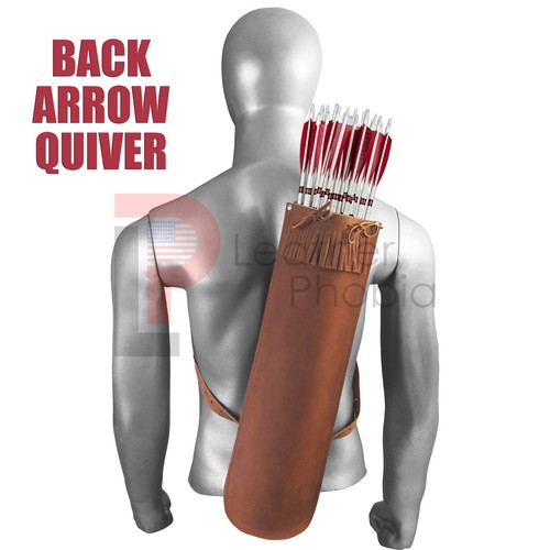 Back Arrow Quiver Genuine Cow Leather Arrow Holder Traditional Handmade ...