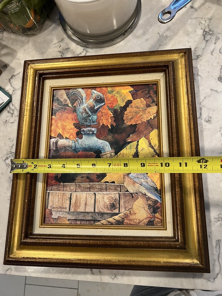 Art Print Autumn Bird Squirrel Fall Leaves Robert Brasher Lithograph ...