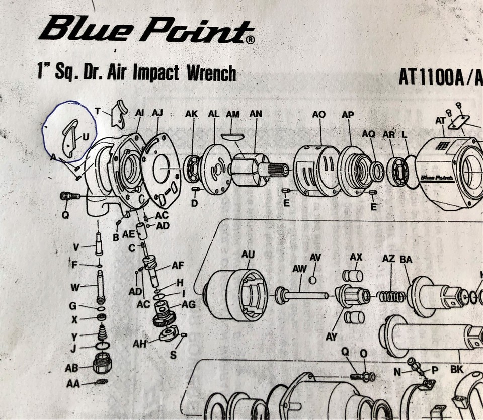 AT1100-20 Outside Trigger, Fits Blue point 1" Air Impact Wrench | eBay