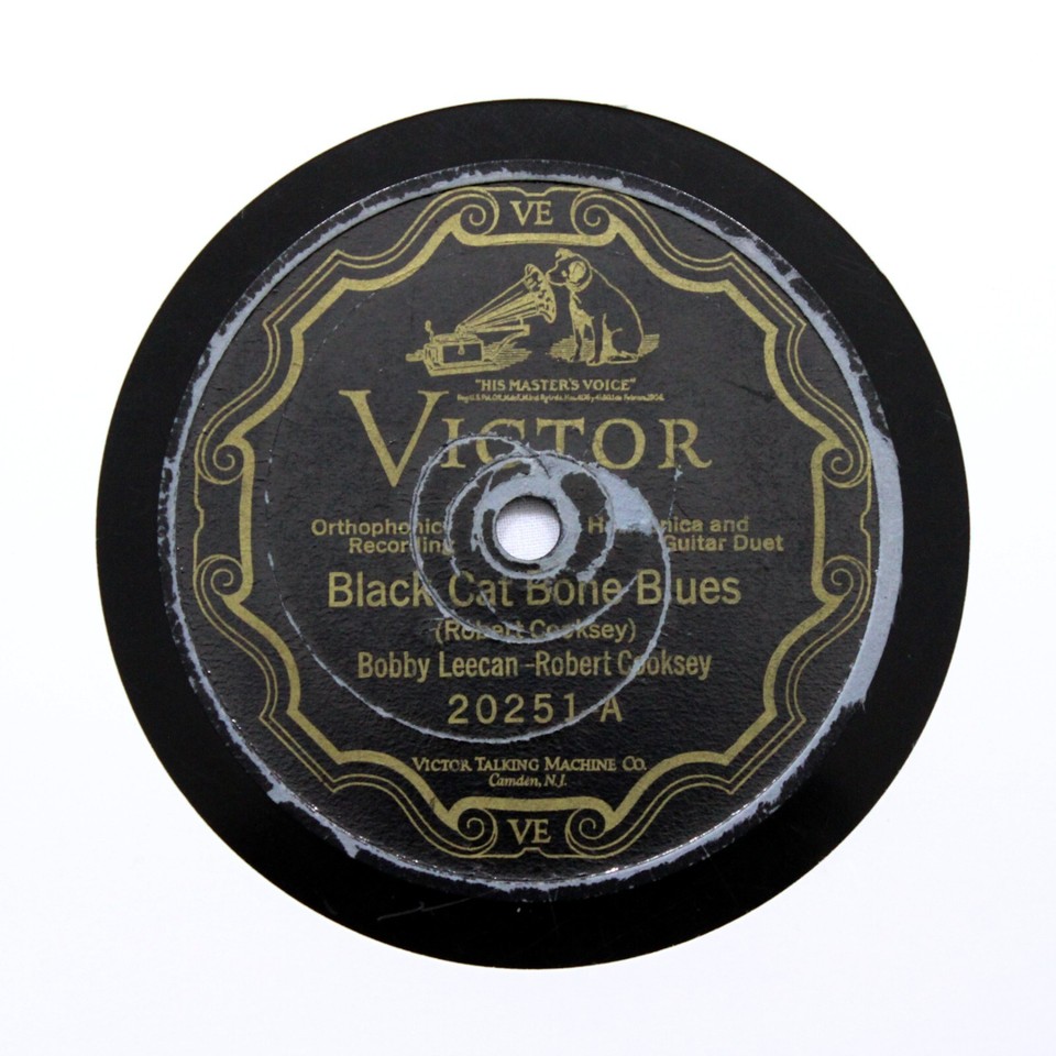 BOBBY LEECAN & ROBERT COOKSEY "Black Cat Bone Blues" 1926 VICTOR 20251 ...