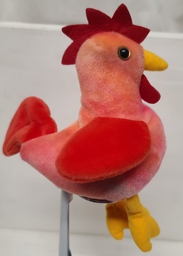 STRUT ROOSTER Retired Original Tag TY 1996 Pink Beanie Baby Chicken ...