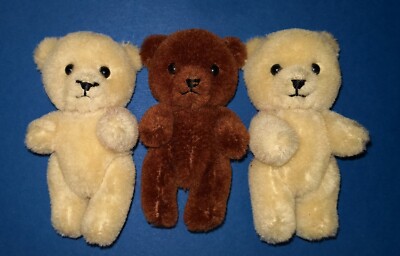 4" Mini Wool Bears Fully Jointed Craft Set Of 3 | eBay