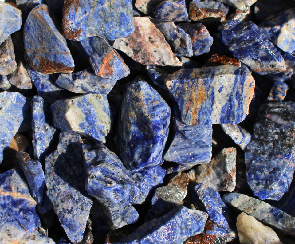 Sodalite "Granite" - Rough Rocks for Tumbling - Bulk Wholesale 1LB ...