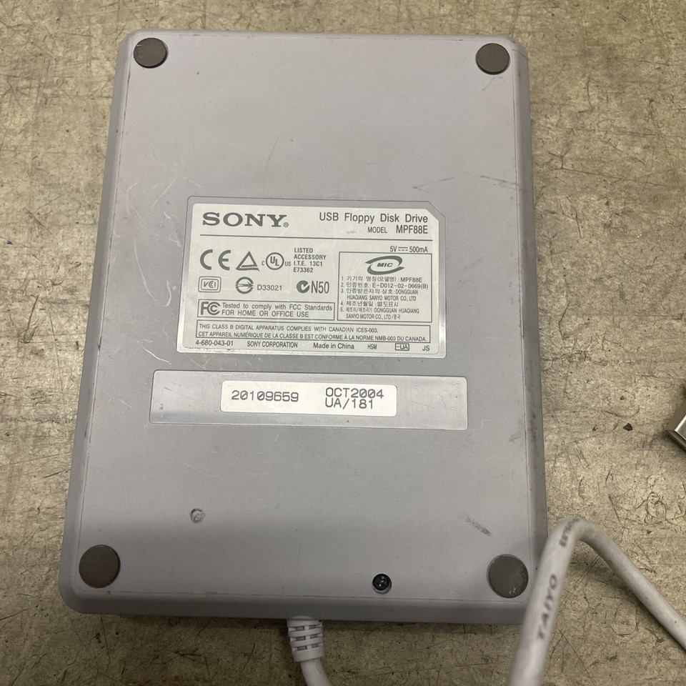 Sony USB Floppy Disk Drive 2X Speed FDD Blue MPF88E-UA/181 | eBay