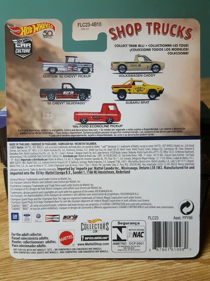 Hot Wheels Car Culture Shop Trucks Subaru Brat Sooby's Off Road Real ...