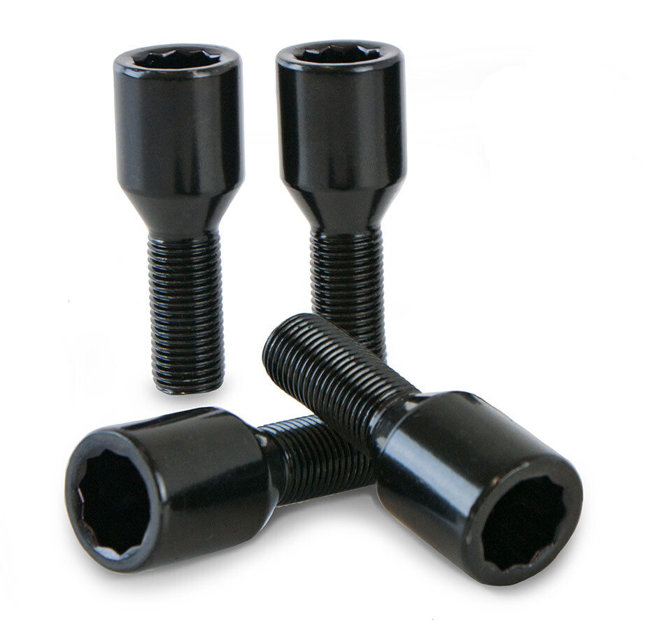 20 x Slim Fit Tuner Black Wheel Bolts for Citroen Dispatch Aftermarket ...