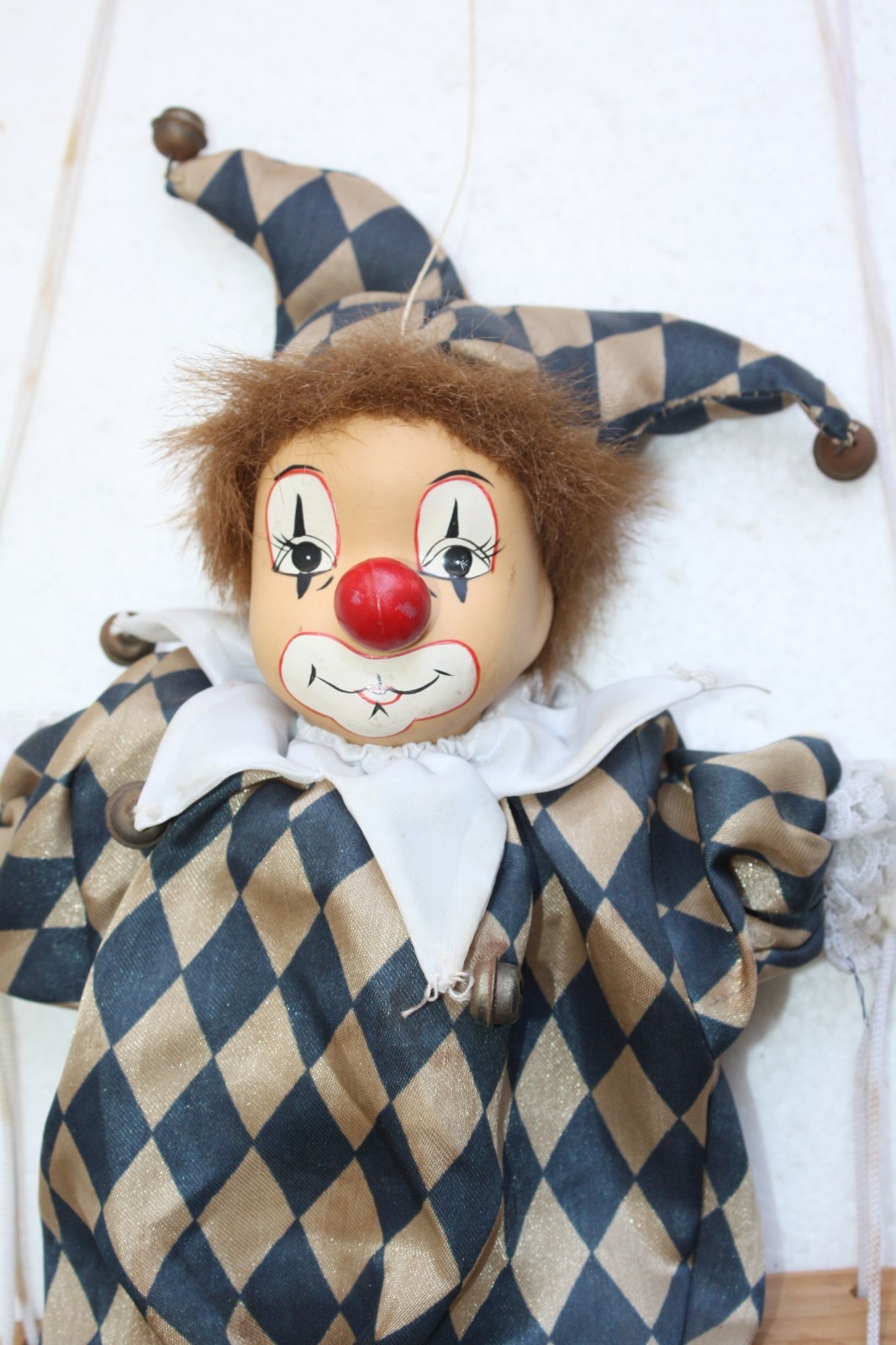 Old Vintage Set of 3 Clown Marrionette Puppet with Strings and Wooden ...