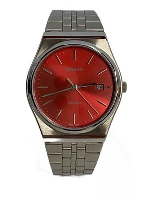 CASIO MTP-B145D-4A2VDF Watch Analog Stainless Steel Red Dial Excellent ...
