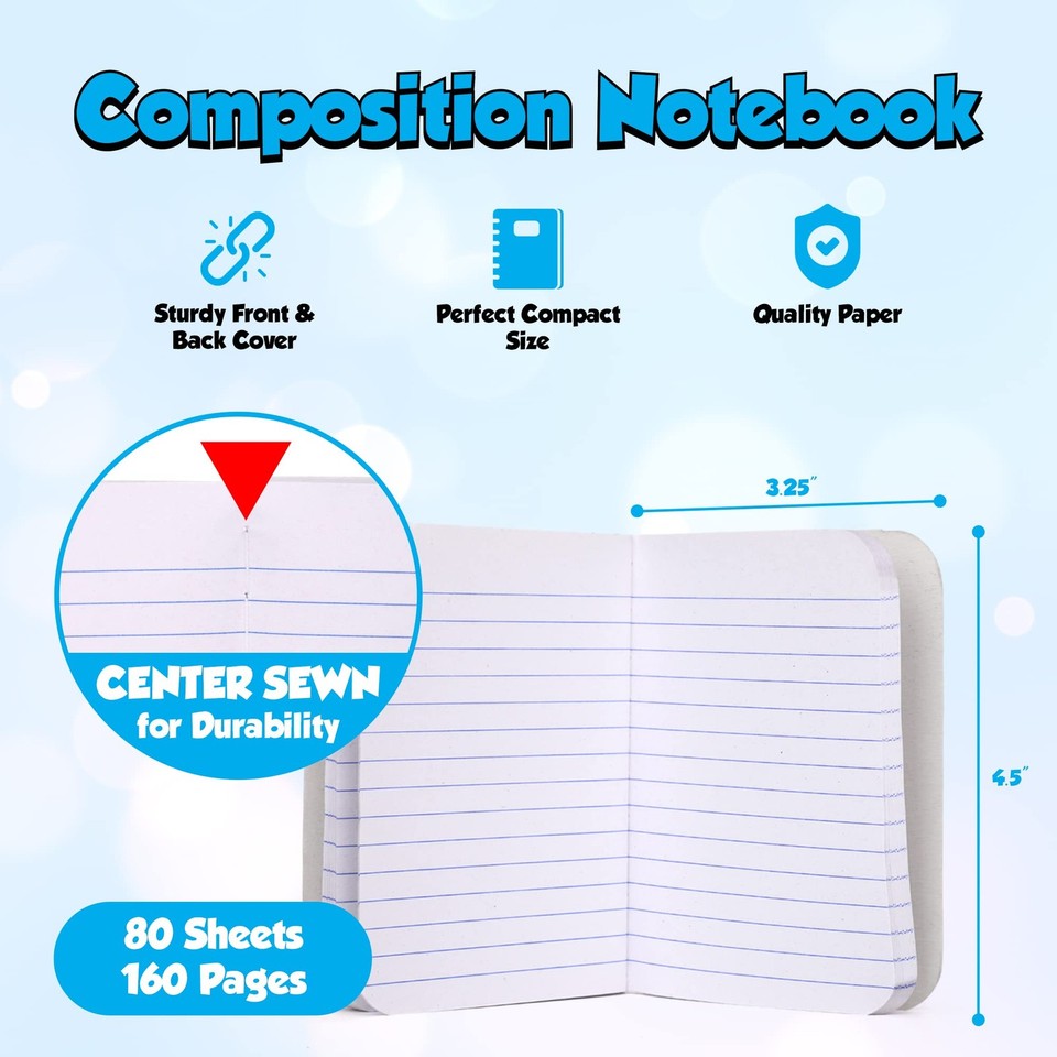 Mini Composition Notebooks, Mini Composition Books Bulk, Small Pocket ...
