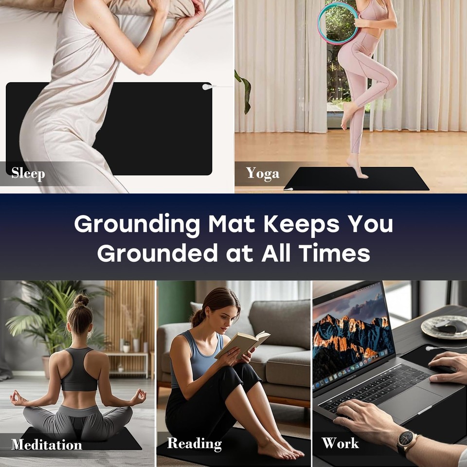 Grounding Mat, Earth Grounding Pad with Conductivity Test Pen & 15ft ...