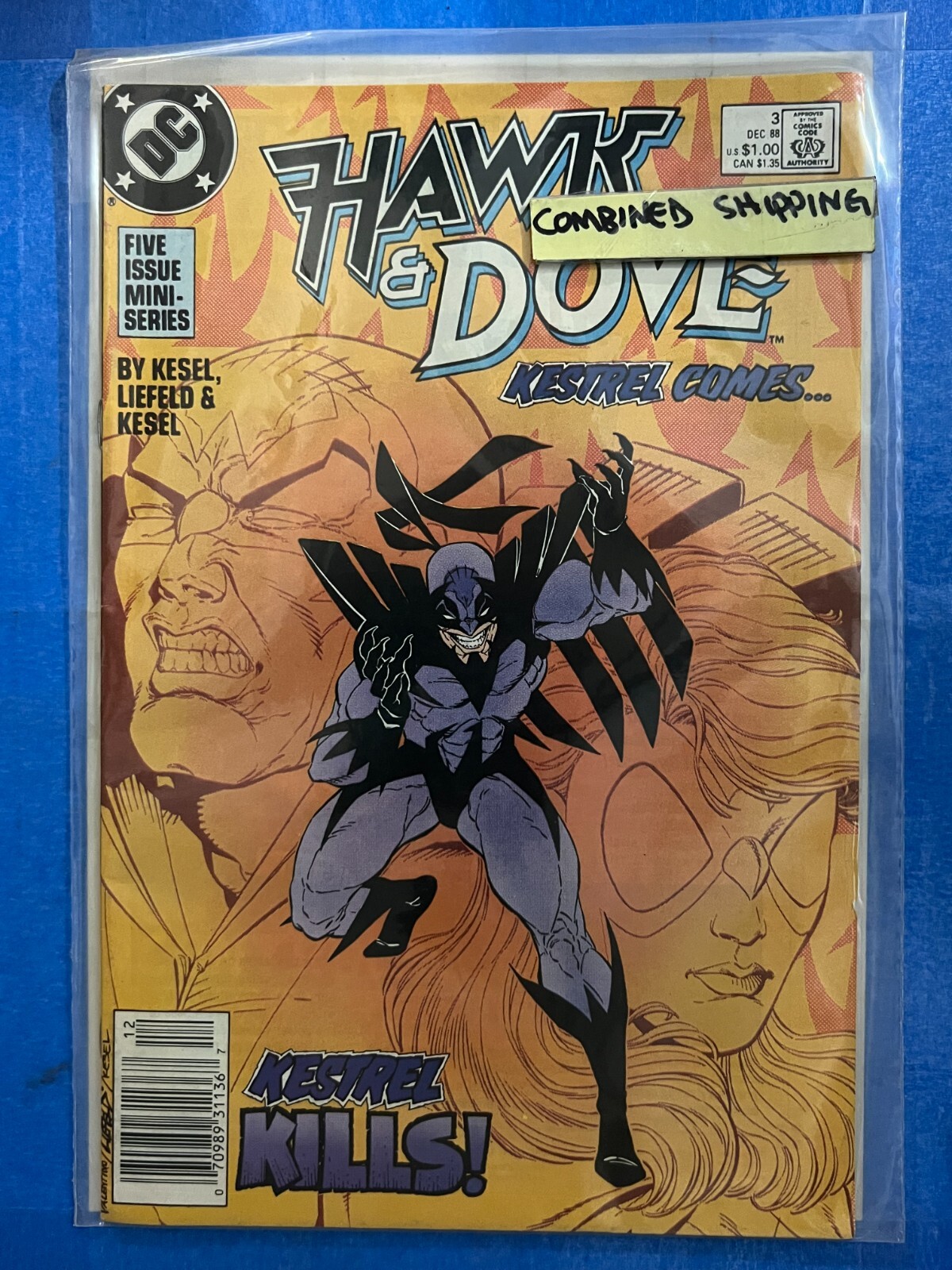 Hawk & Dove #3 Kestrel comes...kestrel kills! 1988 DC Comics newsstand | Combine | eBay