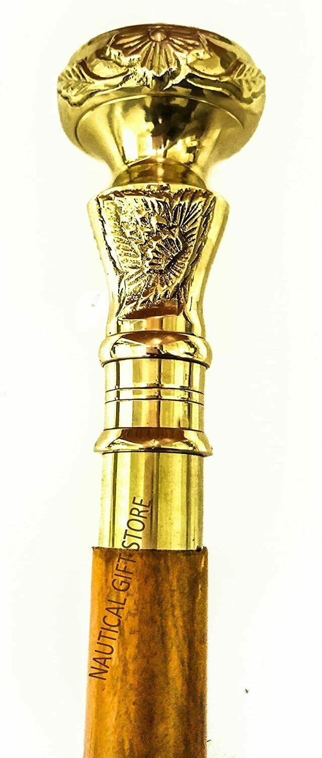 Victorian Style Antique Brass Knob Head Handle Solid … - Gem
