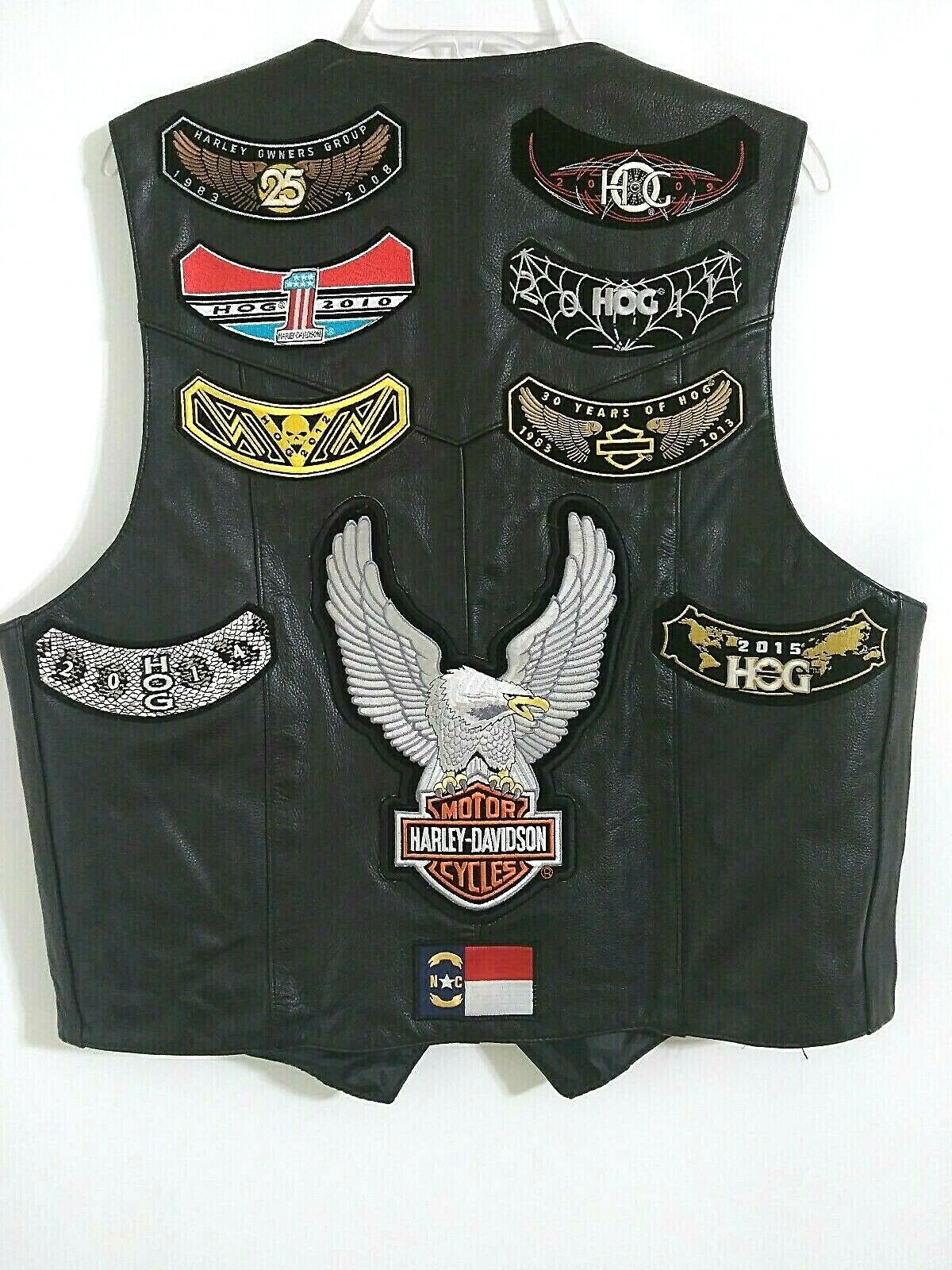 Interstate Leather Vest Motorcycle Biker Patches Harl… - Gem