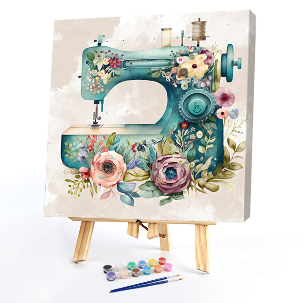 Paint By Numbers Kit DIY Sewing Machine Oil Art Picture Craft Home ...