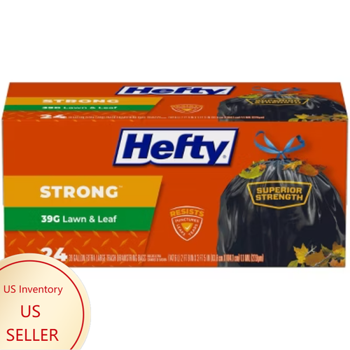 Hefty Strong Lawn & Leaf Drawstring Trash Bags - 39gal - 24ct | eBay