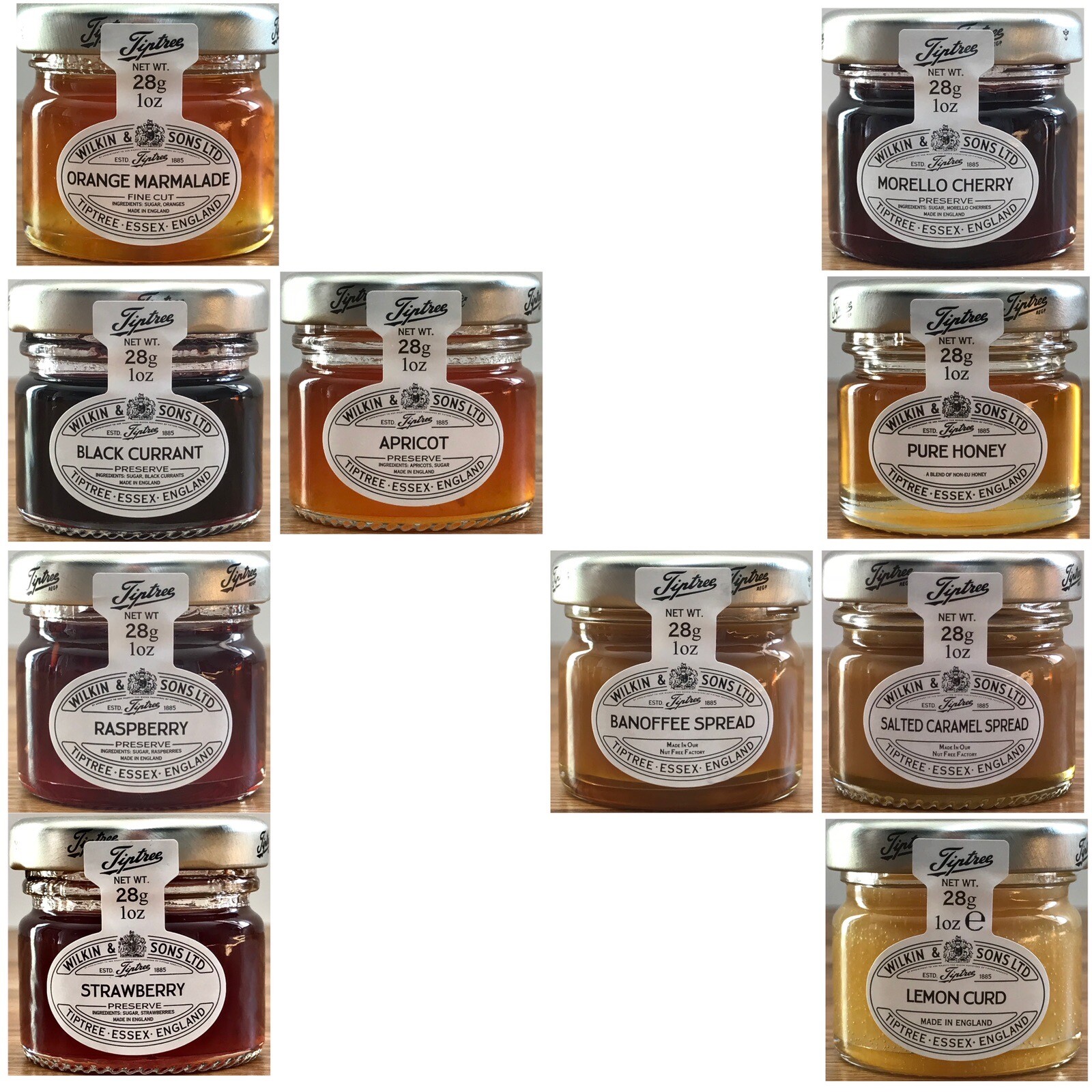 TIPTREE 20 x MIXED MINIATURE JAMS,CURDS,SPREADS,HONEY, GREAT FOR ...