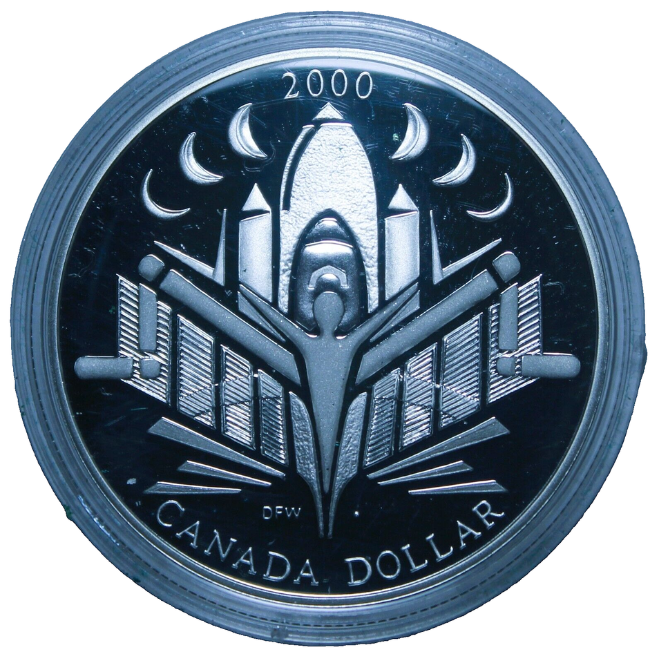 Gem Cameo Silver Proof Canada 2000 Discovery Encapsulated Dollar~Free ...