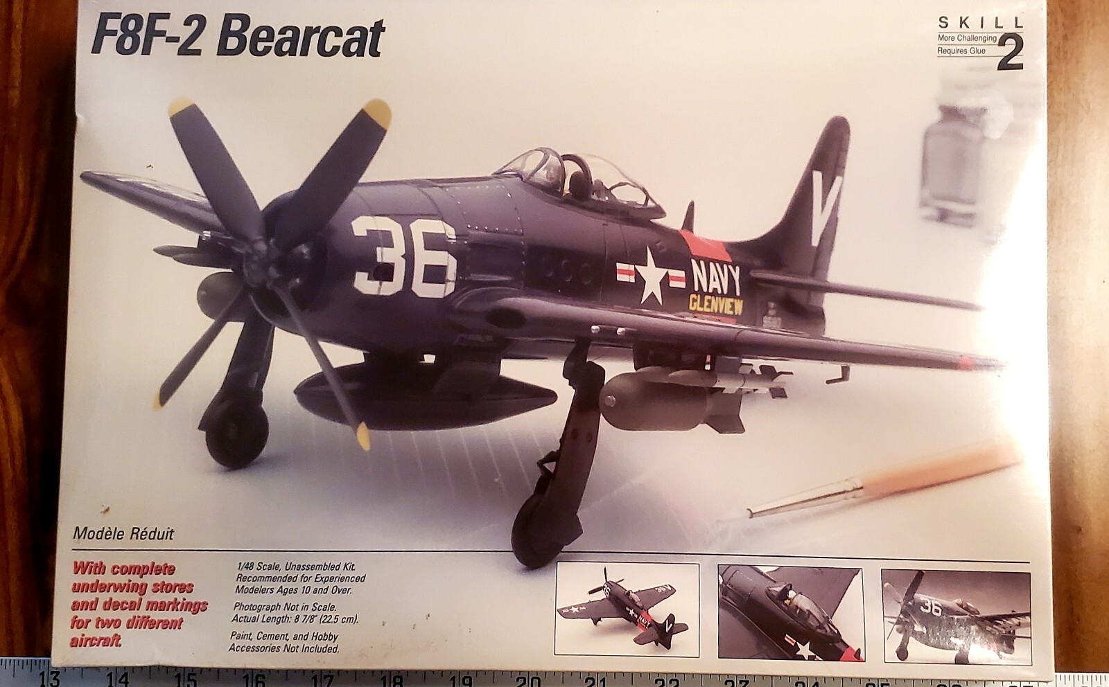Testors Grumman F8F-2 Bearcat Profile 1/48 Scale Model Kit 519 Skill ...