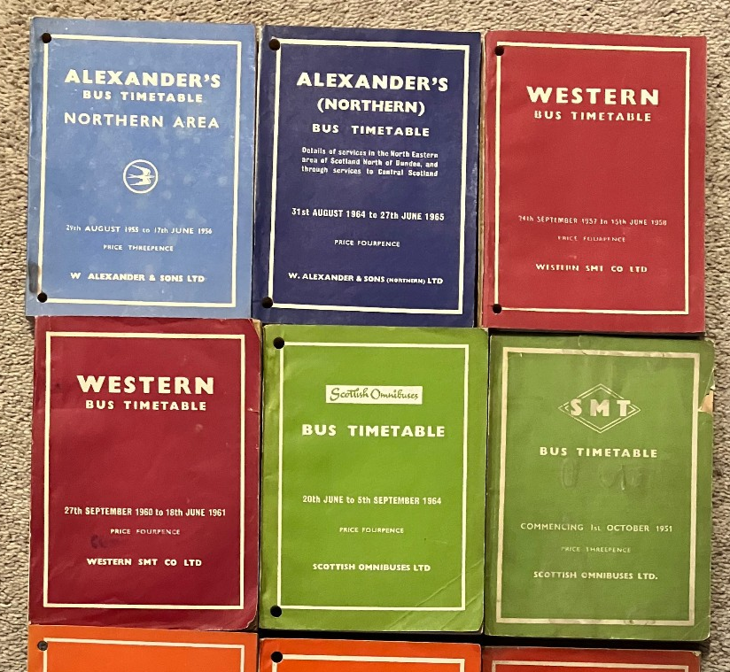 Scottish Bus Group Timetables Bundle (12 items) Various Companies 1951 ...