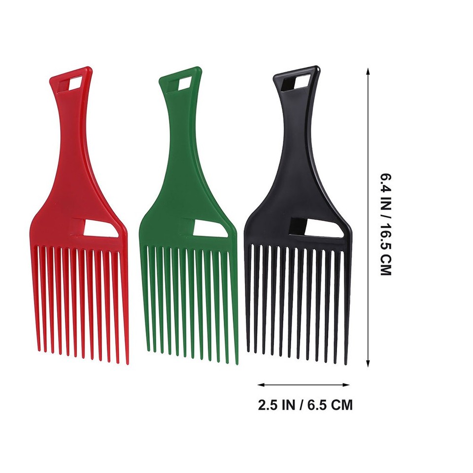 6pcs Plastic Hair Pick Combs Smooth Hair Pick Combs for Afro Hair Curly ...