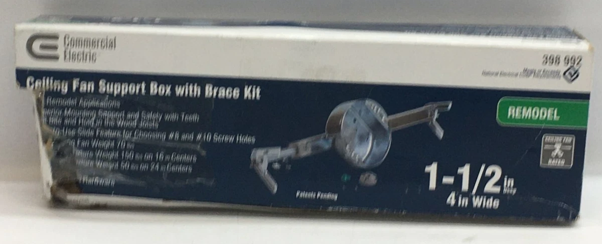 Commercial Electric Ceiling Fan Support Box With Brace Kit Installation ...