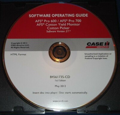 CASE AFS PRO 600 700 COTTON YIELD MONITOR SOFTWARE OPERATING GUIDE BOOK ...
