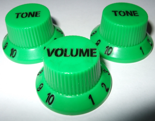 Electric Guitar Squire Stratocaster GREEN Control Knobs with Black ...
