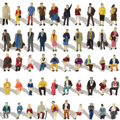 HO Scale Seated Standing People 1:87 Figures Painted Passengers Model ...