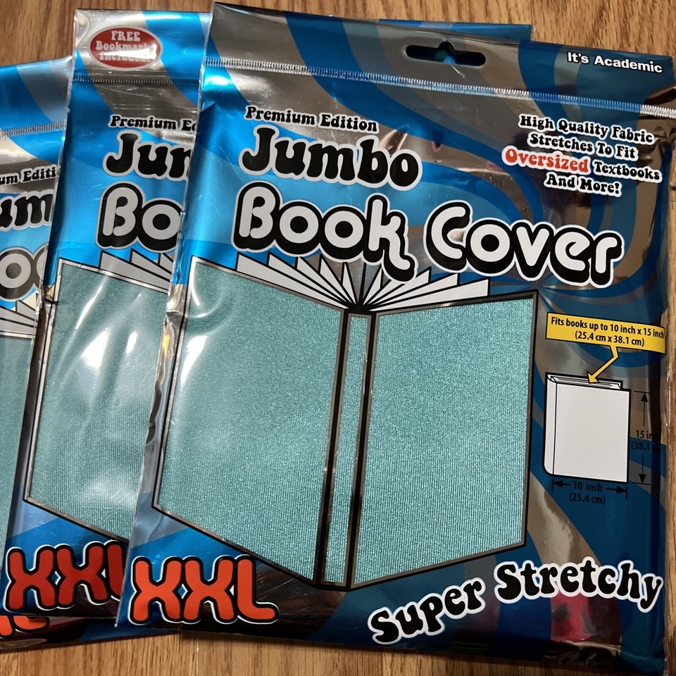 Lot Of 3 Teal Jumbo Book Covers XXL Super Stretchy School Supply | eBay