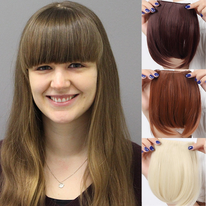 US Stock Side Bangs Clip on Neat Bang Fringes Clip in Hair Extensions ...