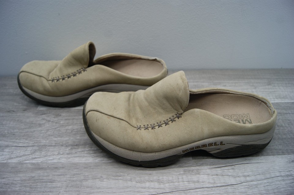 Merrell - Slip On Primo Seam Sand Mules Taupe Nubuck - Women's 6.5 ...
