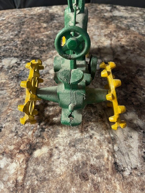 2 Vintage John Deere Tractors OP Cast Iron Green And Yellow Farm ...