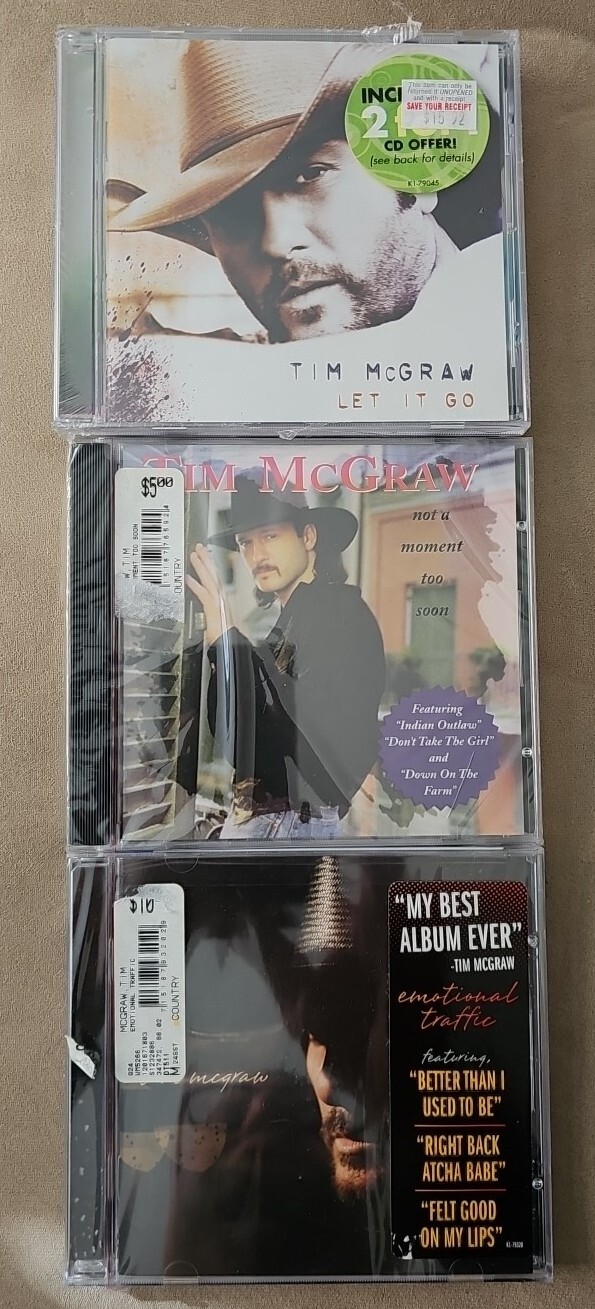 Tim McGraw CD LOT Let It Go EMOTIONAL TRAFFIC Set This Circus Down NOT ...