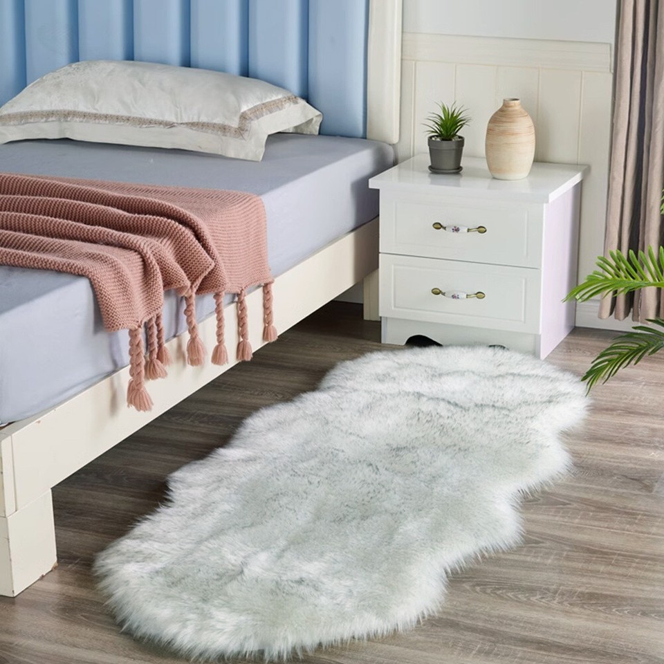 Large Soft Fluffy Faux Fur Sheepskin Rugs Warm Floor Carpet Sofa Shaggy ...