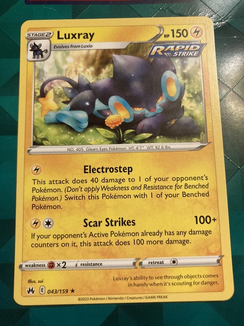 Pokémon TCG Luxray Crown Zenith 043/159 Regular Rare for sale online | eBay