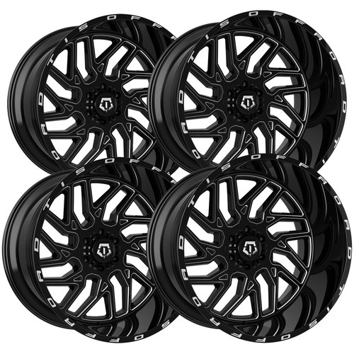 (Set of 4) TIS 544BM 26x14 8x170 -83mm Black/Milled Wheels Rims 26 ...