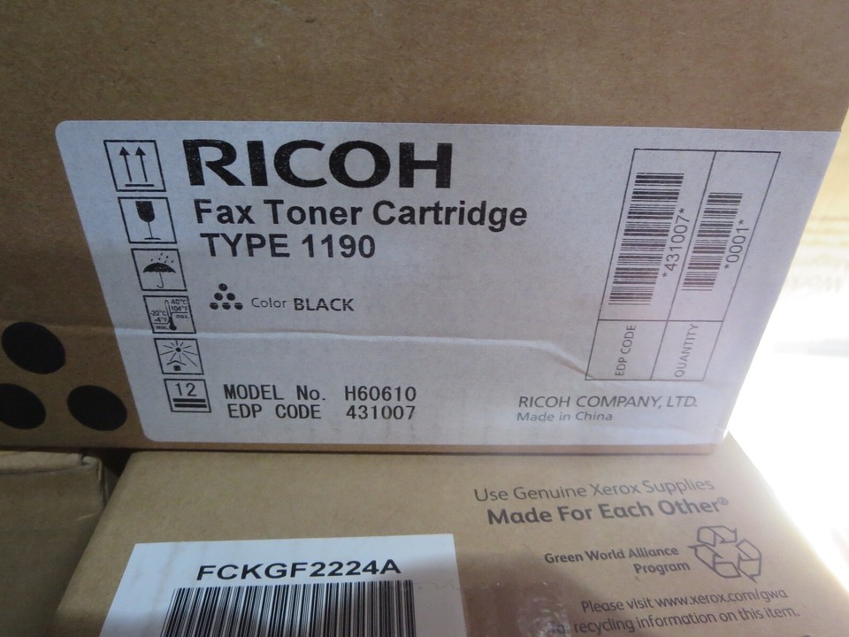 New Genuine Ricoh 431007 Fax Toner Cartridge - Black - Type 1190 Model ...