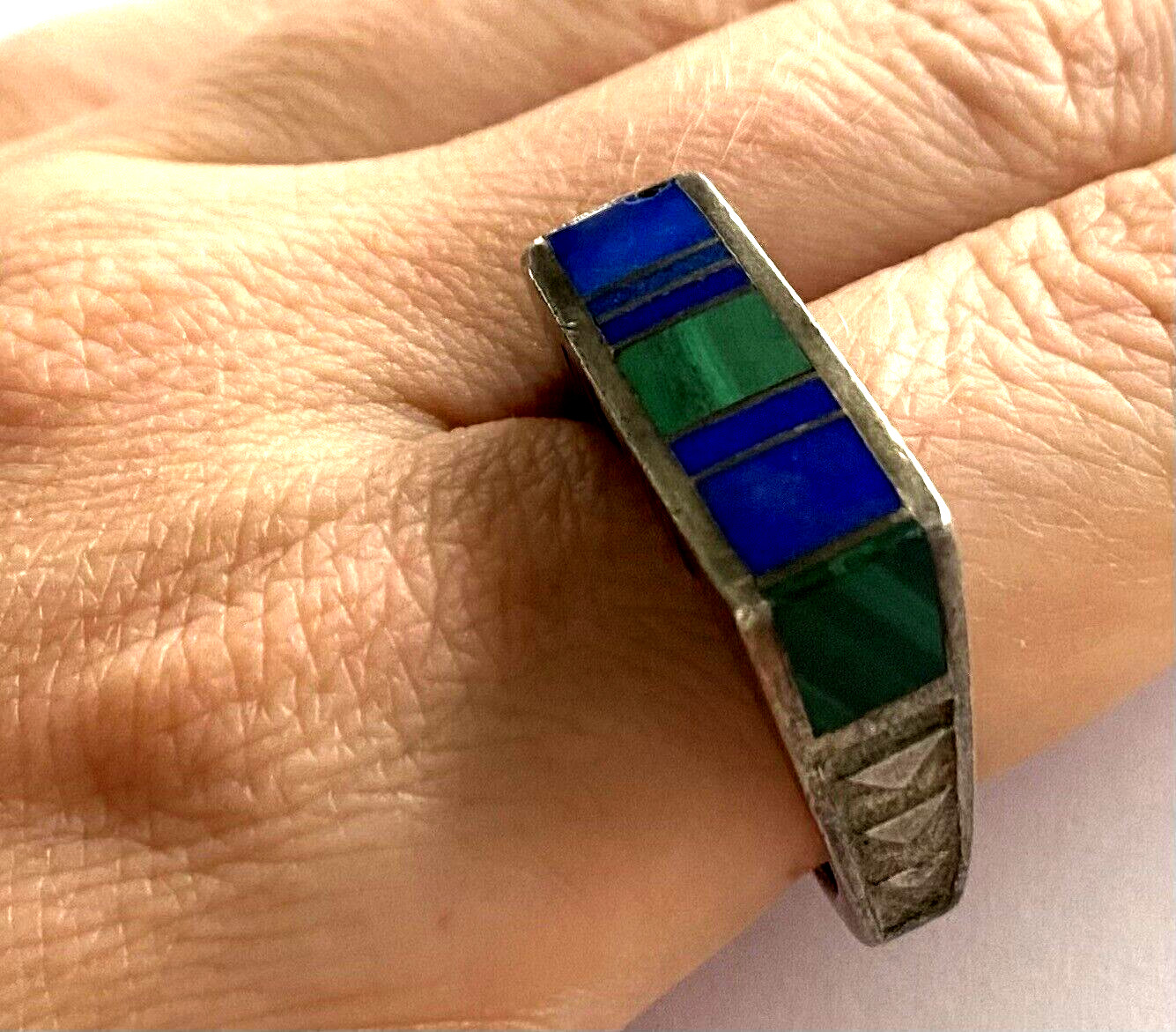 Ray Tracey Knifewing Native American Inlay Ring Band … - Gem