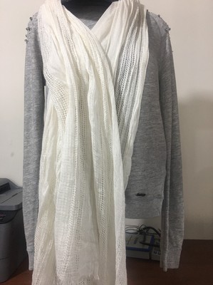 Ladies Long Cream Colored Scarf | eBay