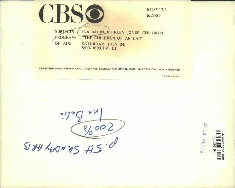 1982 Press Photo Ina Balin and Shirley Jones in The Children of An Lac ...