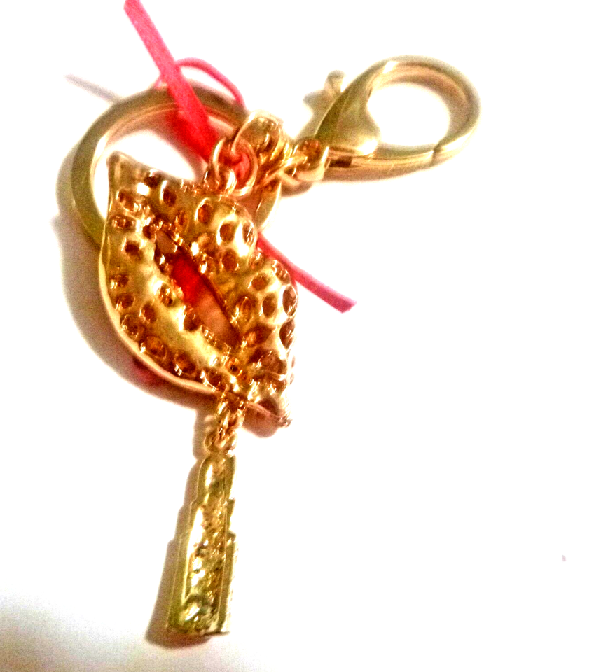 GIRLY GIRL SEXY FLIRTATIOUS GLITTERY KEYCHAIN PINK Lips Lipstick KISS ...