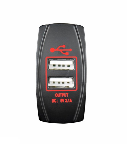 Custom Rocker Switch RED USB CHARGER 2 PORTS 5V 3.1A | eBay