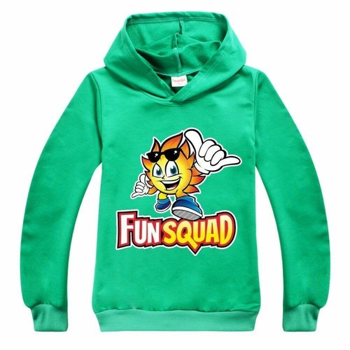Kids Fun Squad Gaming Print Long Sleeve Hoodie Hooded Tops Jumper ...