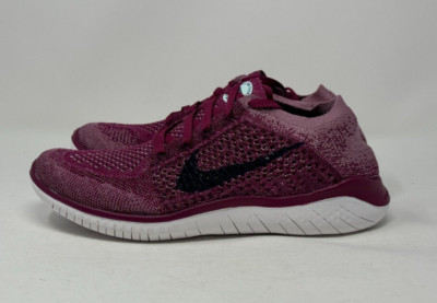 Nike Free RN Flyknit Raspberry Red White Running Women's Shoe 942839 ...