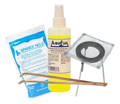Soldering & Pickling Kit w/ Aquiflux Flux, Heating Tripod, Tweezers ...