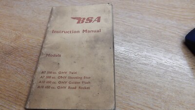 BSA INSTUCTION MANUAL A7 500CC,A10 650CC A MODELS 1959 | eBay UK
