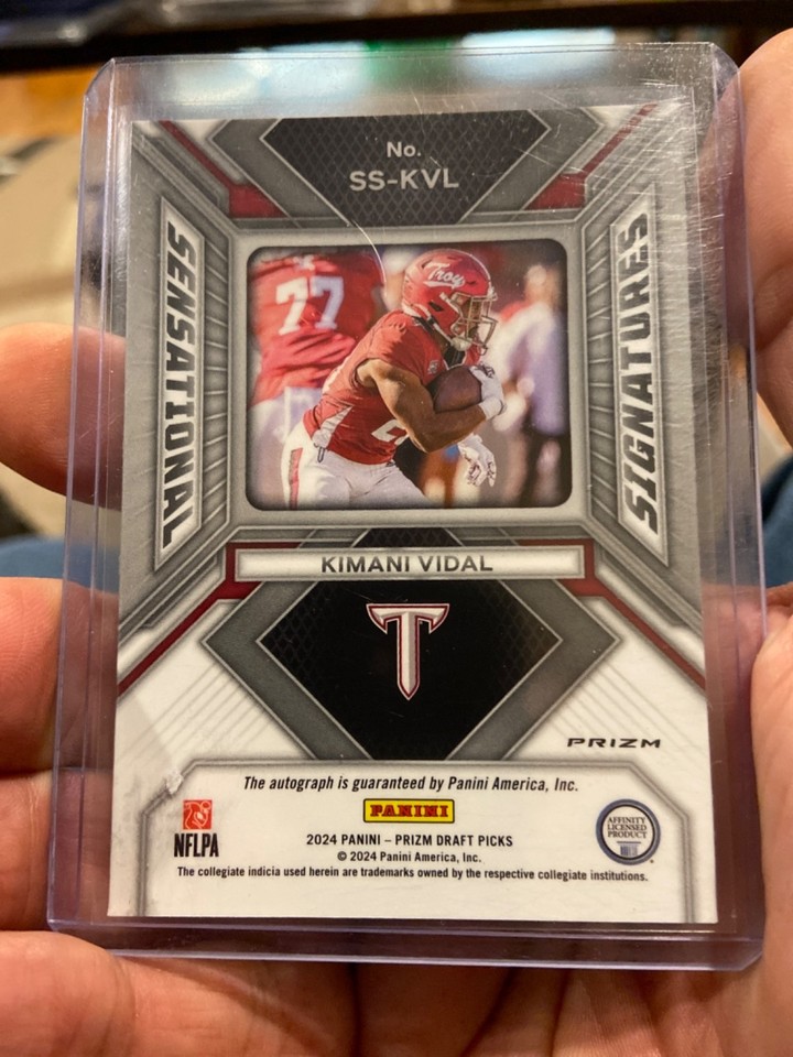 KIMANI VIDAL Auto 2024 PANINI PRIZM DRAFT PICKS SENSATIONAL SIGNATUREs ...