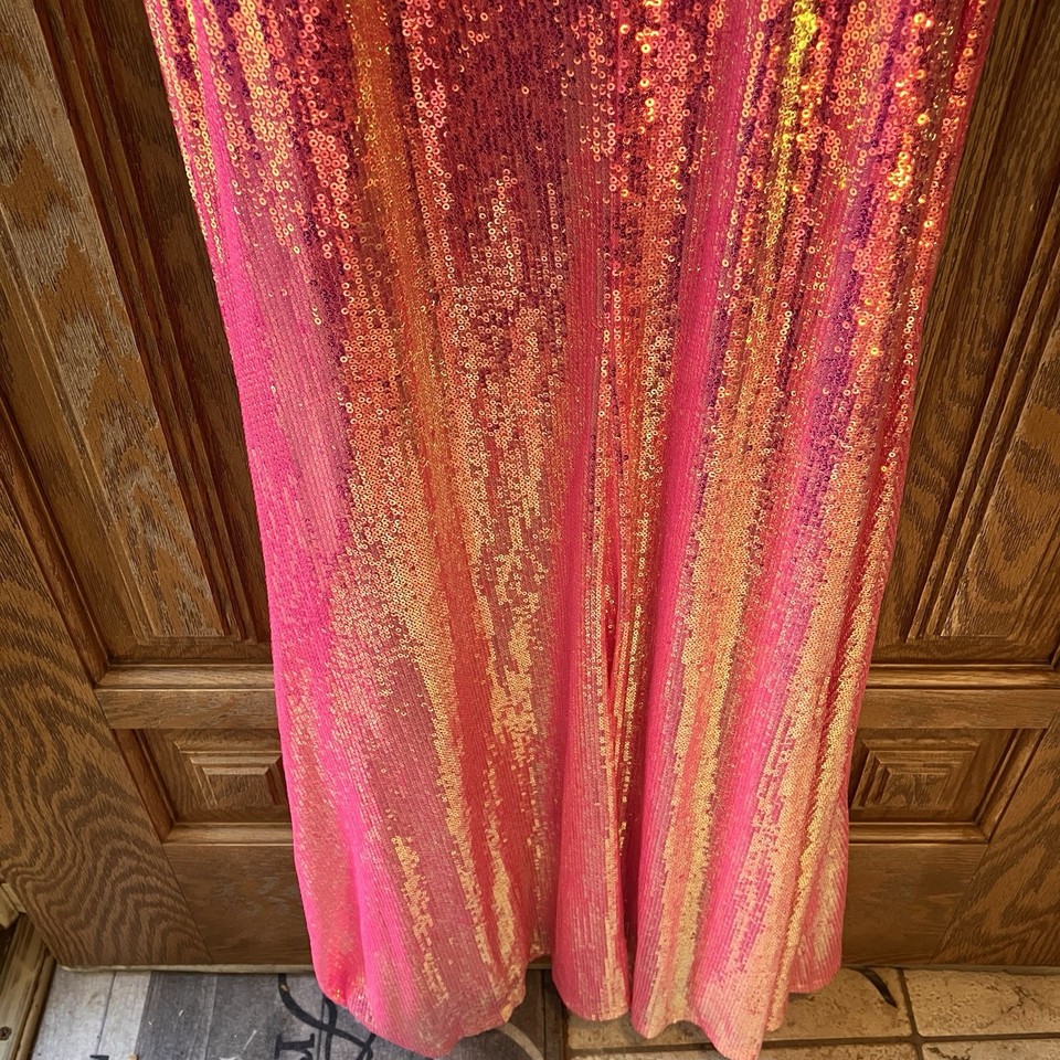 CITY TRIANGLES Sequin Prom Dress Ball Pink Rose Gold Jovani Lulus ...